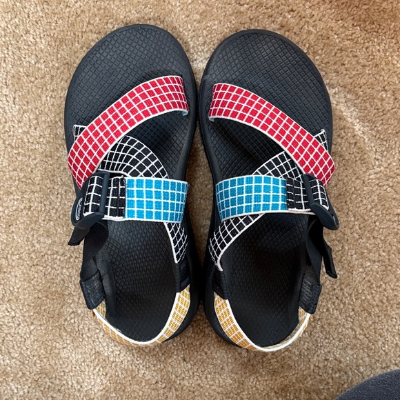 Chaco | Shoes | Chaco Sandals With Red Blue And Yellow Straps | Poshmark